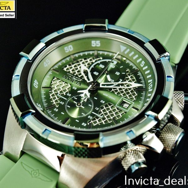 Invicta Men's 51mm AVIATOR Flight Chrono Twisted Metal OLIVE GREEN DIAL ...