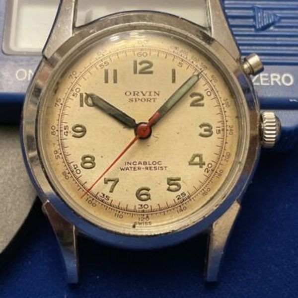 Orvin Sport Chronograph 4323 E1168 For Parts Or Repair | WatchCharts ...