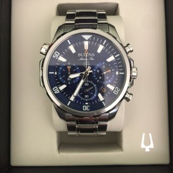 Bulova Marine Star Chronograph Blue Men's Watch 96B256 | WatchCharts
