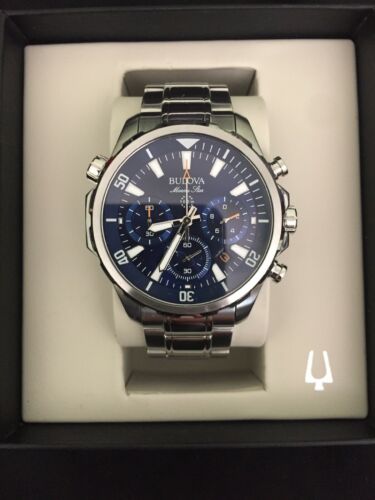 Bulova Marine Star Chronograph Blue Men's Watch 96B256 | WatchCharts