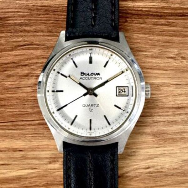 Vintage 1977 [N7] Menâ s All Steel BULOVA ACCUTRON TZ QUARTZ, EXCELLENT ...