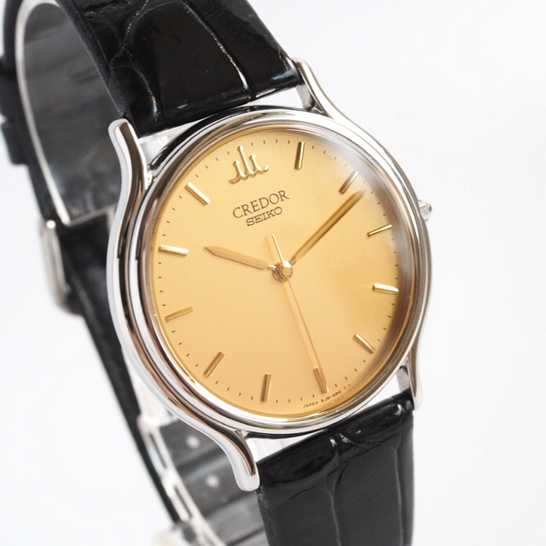 SEIKO CREDOR SIGNO 8J81-6A30 Quartz Gold Dial Men's Watch Video ...