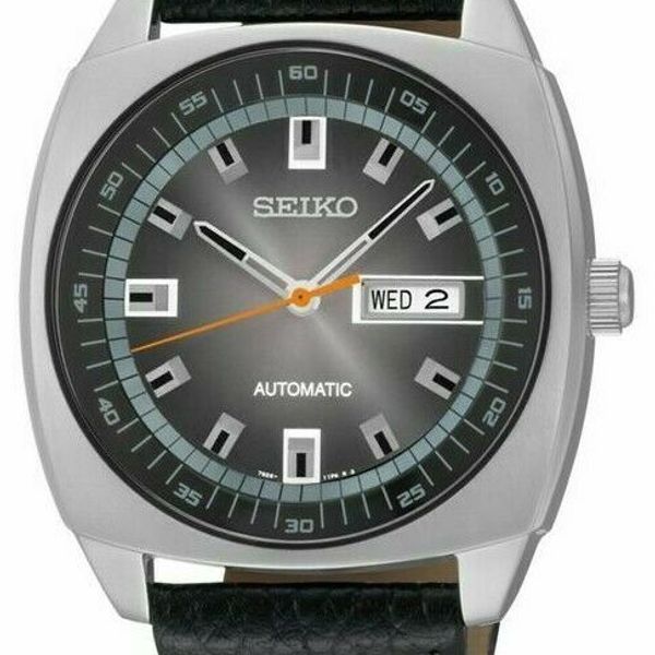 SEIKO SNKN01 RECRAFT SERIES AUTOMATIC WATCH, BLACK LEATHER STRAP ...