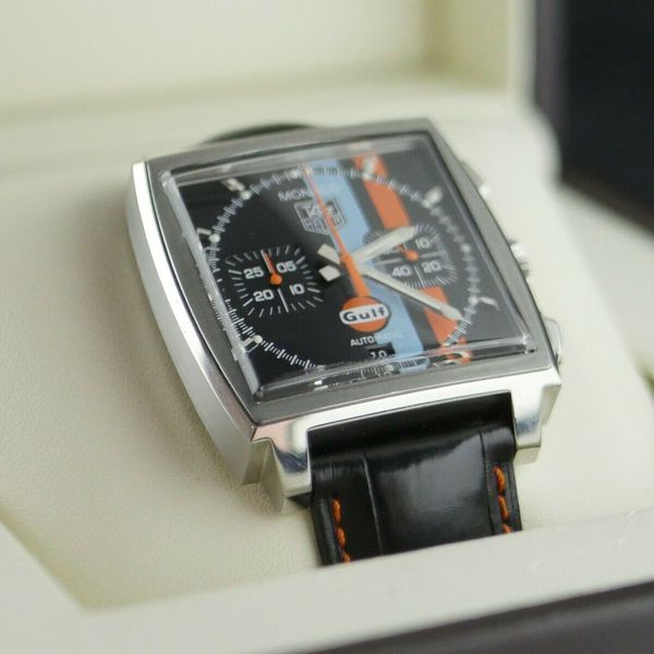 Tag Heuer Monaco Gulf Stainless Steel Blue/Orange Swiss Automatic Watch ...