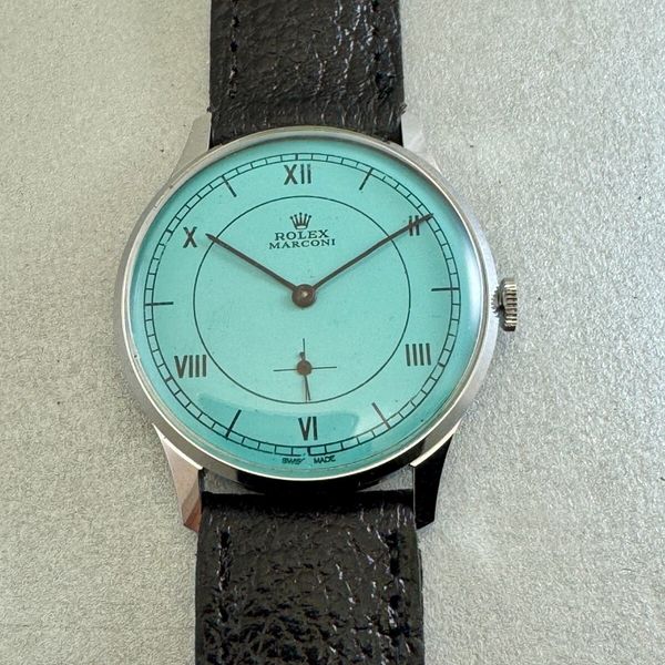 VINT Rolex Marconi turquoise dial swiss wind up ca 56 NO RESERVE PRICE ...
