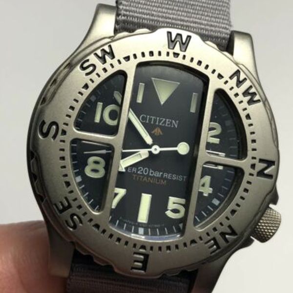 CITIZEN PROMASTER Men’s Titanium 200M Watch with RARE Trench Cover ...