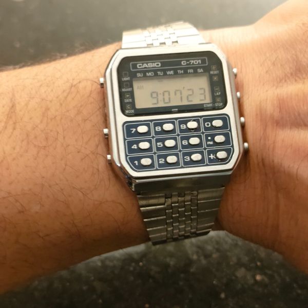 1981 Vintage and Rare Blue Edition CASIO C-701 , 133 Calculator Watch ...