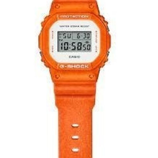 Casio G-Shock Day Date Digital Dial Orange Resin Band Watch DW-5600 NEW ...