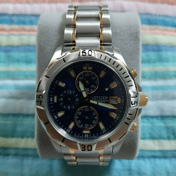 CITIZEN Men's Watch WR100 Chronograph 0510-S055911 Blue Gold ...