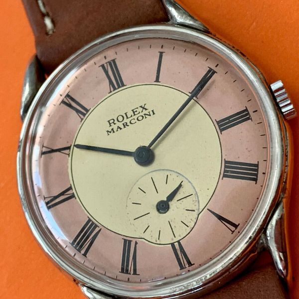 VINT Rolex Marconi 2 tones Roman Numbers swiss made ca 57 NO RESERVE ...