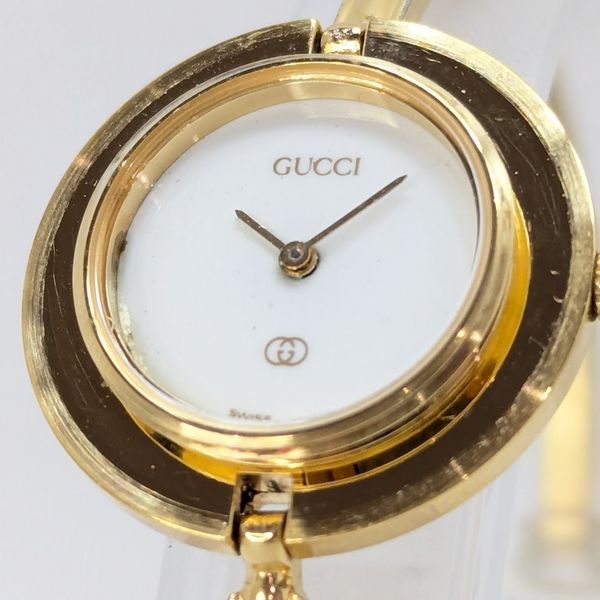 JUNK GUCCI Change Bezel 1100-L Watch Quartz Gold Women's Authentic ...