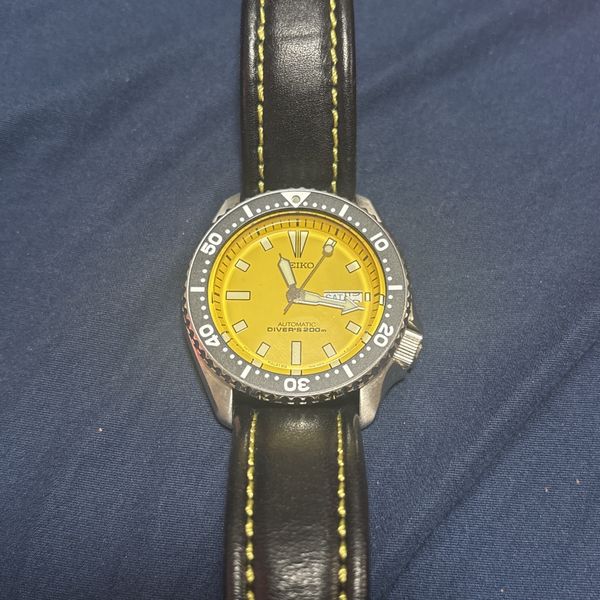 Rare! Bumblebee Yellow Vintage SEIKO Automatic Divers Men's 42mm Watch ...