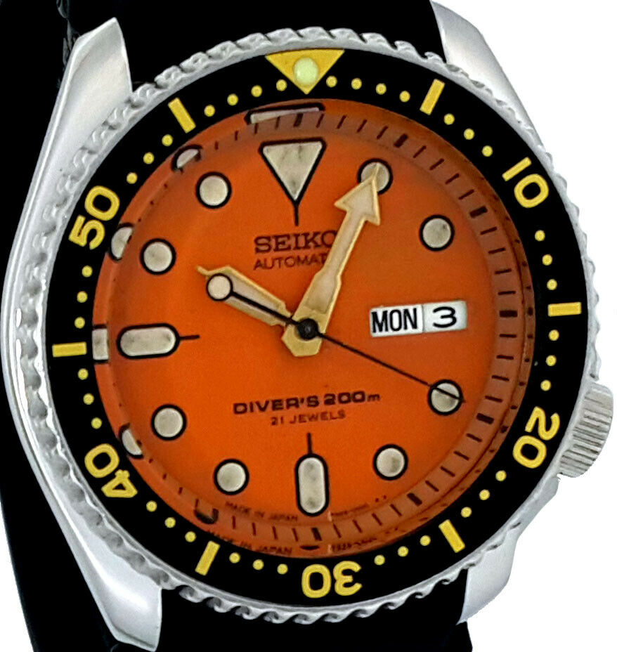 Vintage SEIKO diver SKX007 Genuine 7S26 case w/Original movt & ORANGE ...
