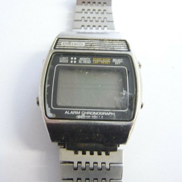 rare vintage Seiko A359 5010 A1 digital wrist watch; LCD screen; Alarm ...