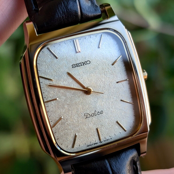 [N Mint] SEIKO Dolce 8N41-5070 Gold dial tank quartz Men's Watch Vintage | WatchCharts Marketplace
