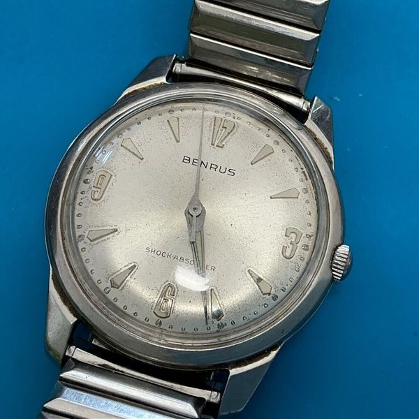 Vintage BENRUS, Mechanical Winding Stainless Steel, Watch, WORKING ...