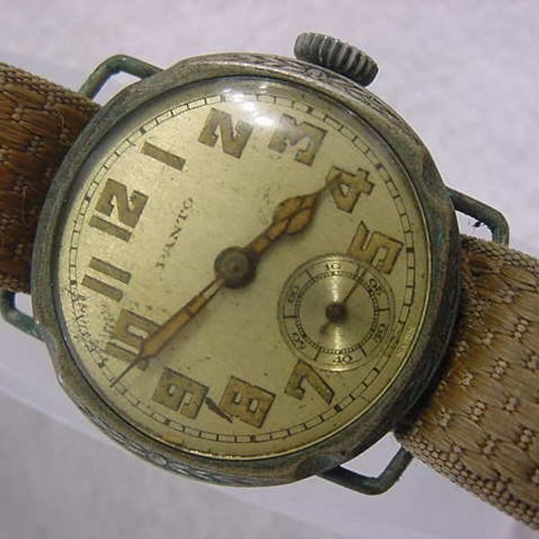 Vintage large antique WWI World War I Military PANTO TRENCH mens watch ...