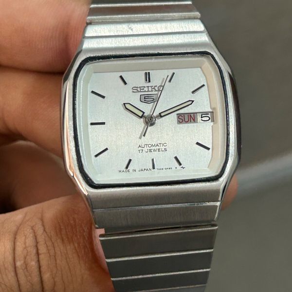 Vintage Seiko 5 Automatic 17 Jewels White Dial Japan Men's Wrist Watch 7009-206k | WatchCharts ...