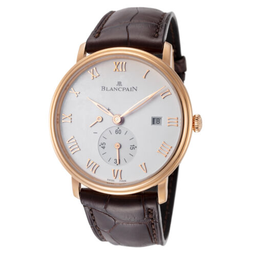 Blancpain Men's Villeret 6606-3642-55B 40mm Opaline Dial Leather Watch ...