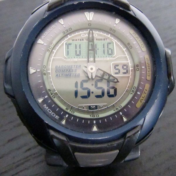 SOLD on eBay: CASIO PATHFINDER PROTREK SOLAR TRIPLE SENSOR DARK BLUE TITANIUM PRG-60YT (2767 ...
