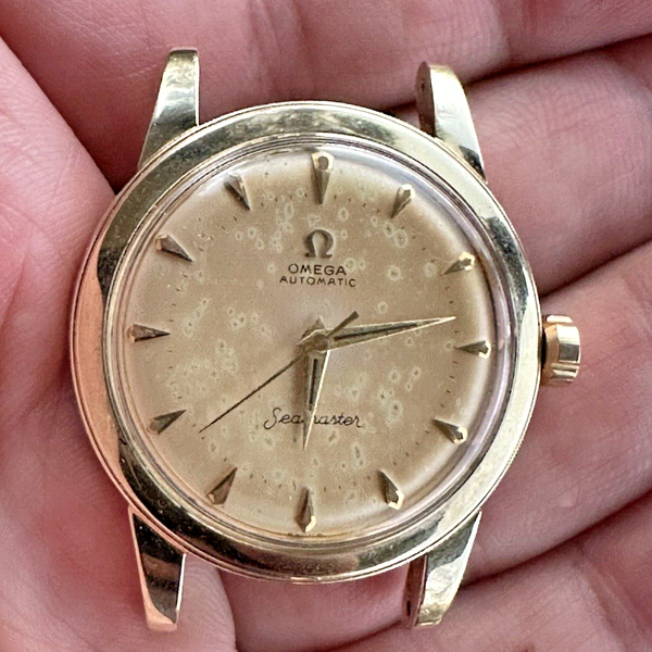 Vintage 14K Gold-Filled L&K- Omega Seamaster Watch-RUNS FAST - NO BAND ...