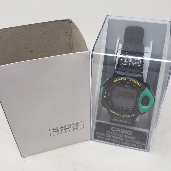 Vintage Casio JP-200W Exercise Pulse Monitor Watch Module 1009 ES 1992 ...