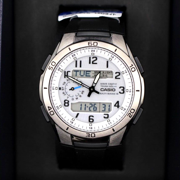 CASIO WAVE CEPTOR WVA-M650-7AJF Solar Atomic Radio Analog Digital White ...