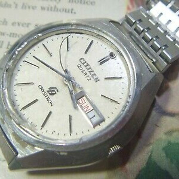 VERY RARE 1970s Citizen CRYSTRON 8600 LED Lighted Dial Steel RUNS! Ufix ...