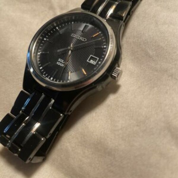 Seiko Solar Power Watch V157-0AE0 Black / Silver | WatchCharts Marketplace