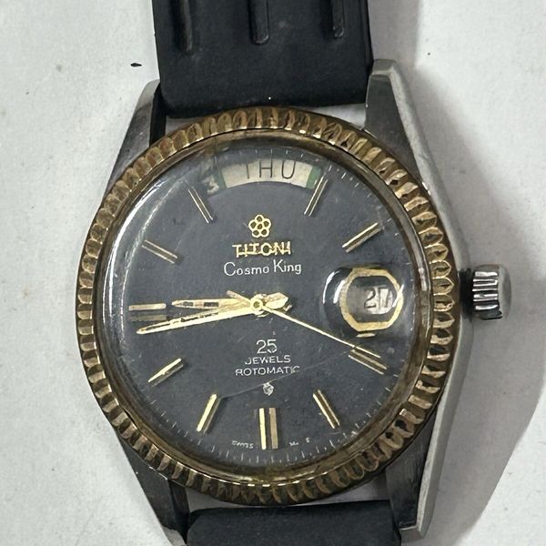 Titoni Cosmo King 25 Jewels Black Dial Men's Wrist Watch | WatchCharts ...