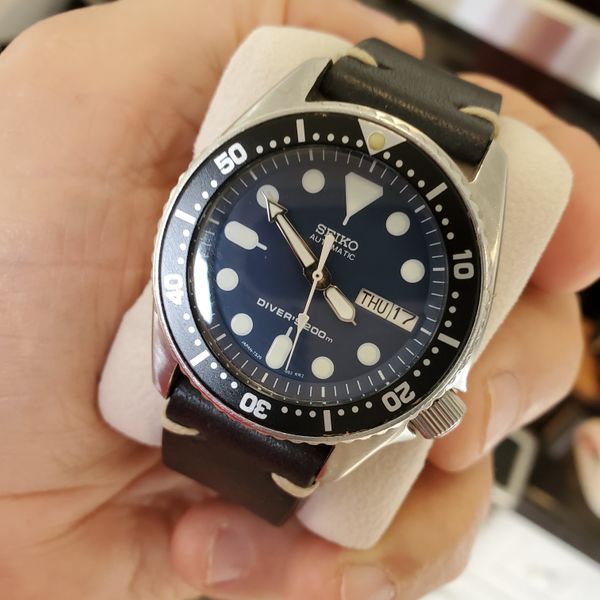 SEIKO SKX013 MODDED BLUE DIAL WITH BLUE STRAP AND ORIGINAL BRACELET ...