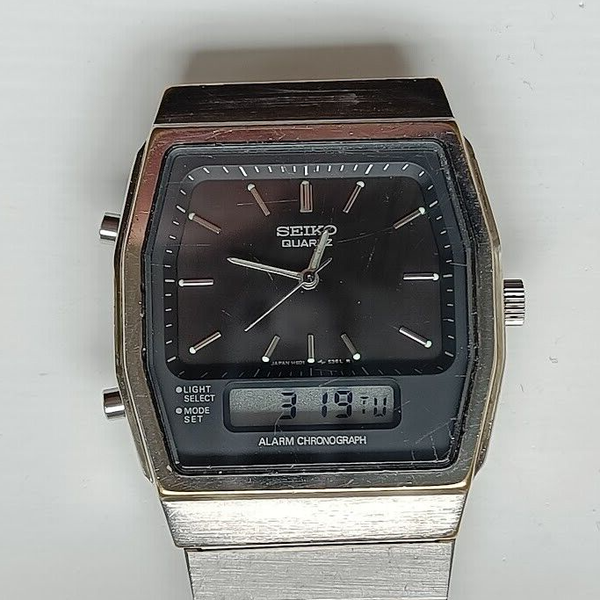 Seiko H601-540A Chronograph Alarm Watch with original signed strap ...