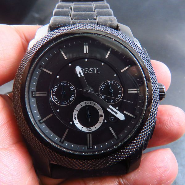 All Steel Fossil Chronograph 24 Hours Quartz Men Watch | WatchCharts ...