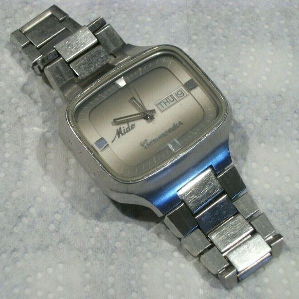 1970's MIDO Commander Model 9519 Men's Automatic Swiss Wristwatch Orig ...