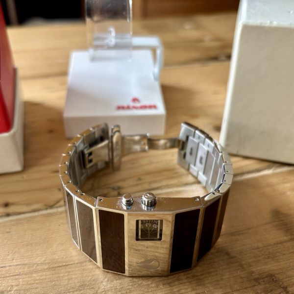 Nixon Rotolog Classic Watch dark wood | WatchCharts Marketplace