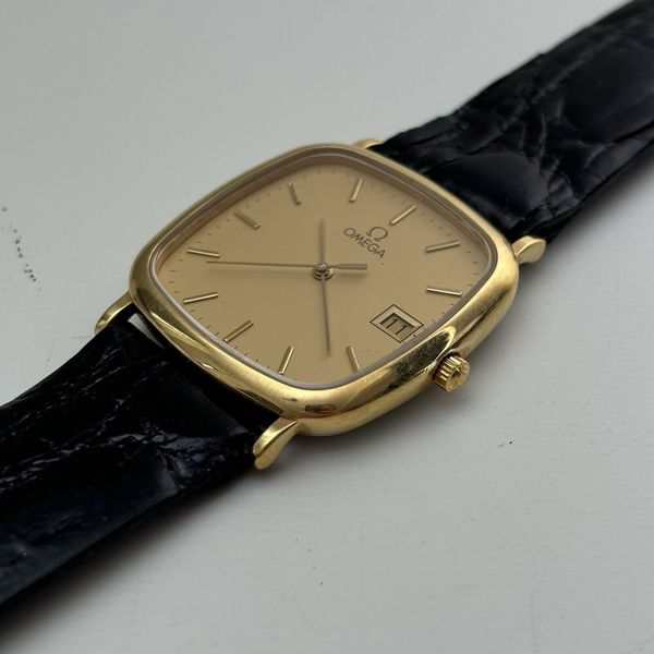 Vintage 1991 Omega Deville 1430 30mm Gold Tone Dial Quartz Men's Watch ...