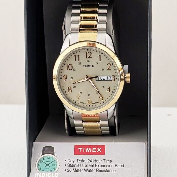 Timex Indiglo T2M935 Men's dress watch. Day and date on face never ...