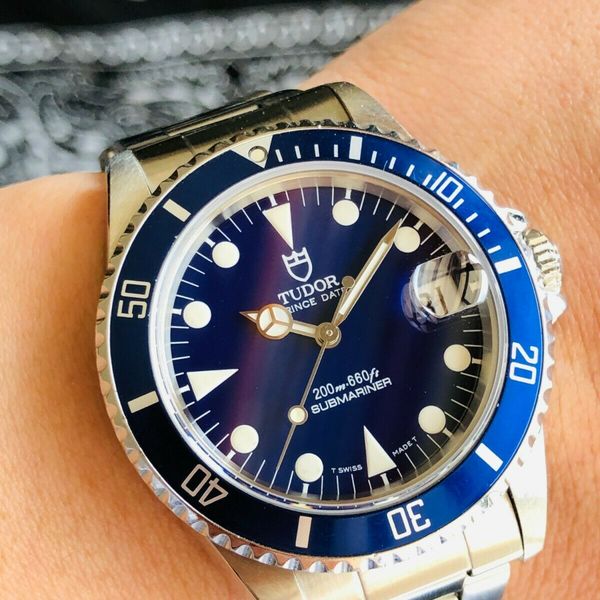 TUDOR MID-SUBMARINER 75190 Blue dial Automatic Men's Watch 1997's ...