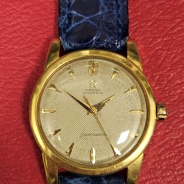 Vtg 1940s OMEGA Seamaster Automatic Watch ref 2577/2520 18K Solid Gold ...