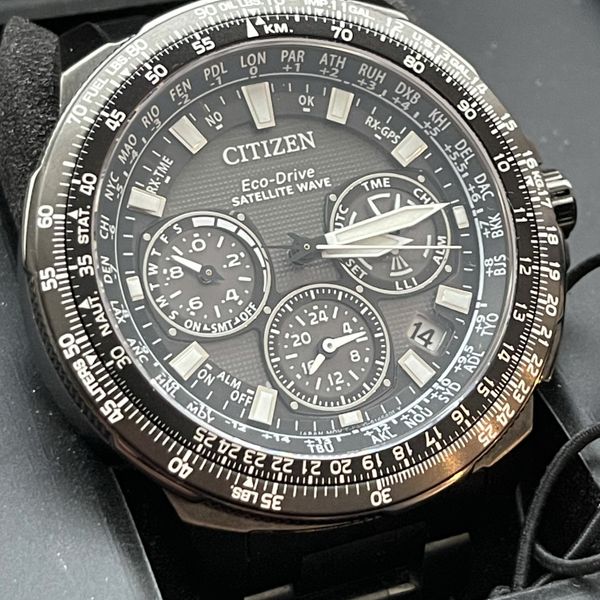 CC9025 Citizen Satellite Wave F900 World Time Titanium Sapphire Watch ...