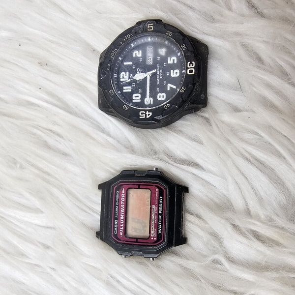 2 Rare Vintage 1980's 90s Casio Illuminator Quartz Digital LCD Watch ...