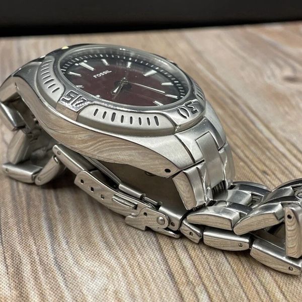 Fossil Menâ s AM3540 Watch Color Changing Red Dial **READ ...