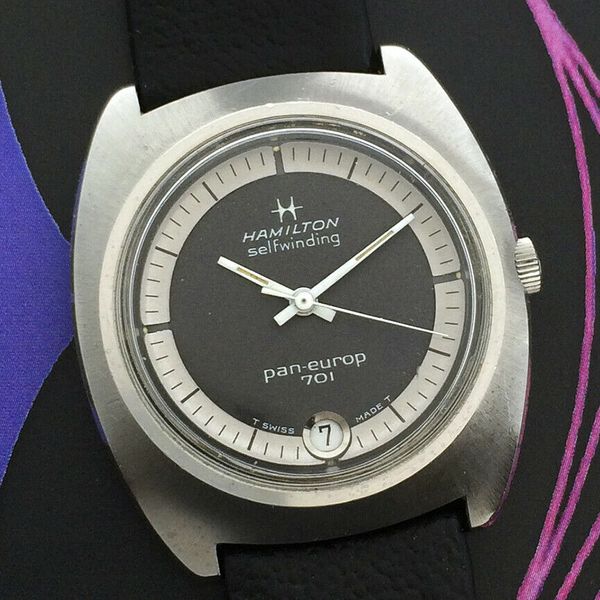 Vintage Hamilton "Pan Europe 701" Automatic Stainless Watch, Date, 21J ...