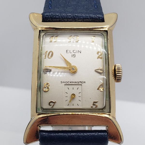 [WTS] 1950s Elgin 19j Shockmaster - Tank style - Vintage 10k Gold ...