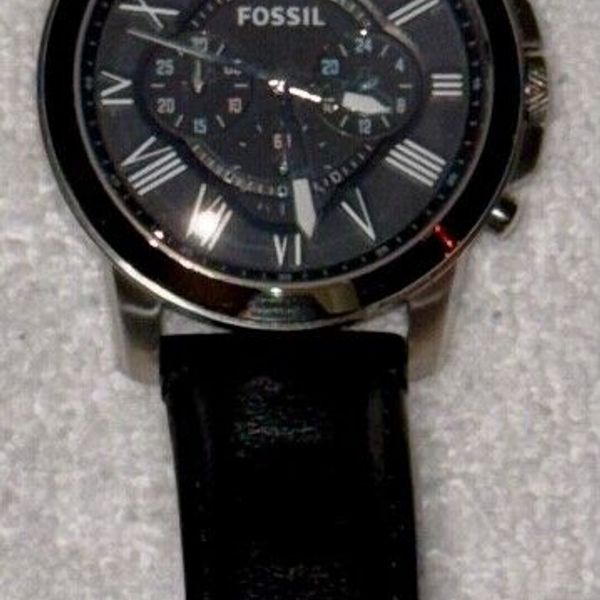 Fossil Grant Black Dial Black Leather Men's Watch FS4812 | WatchCharts ...