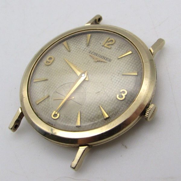 1956-57 Longines cal. 23Z Swiss 10k Gold Fill gf Manual wind Waffle ...