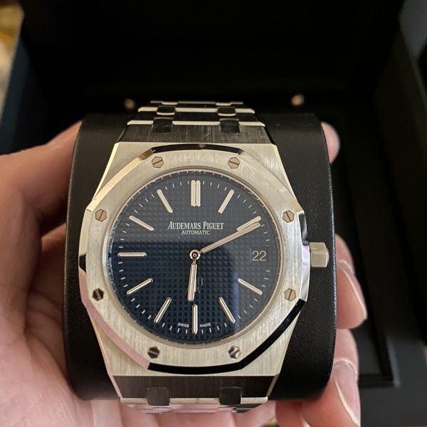 FS: AP Royal Oak 15202 15202ST BLUE DIAL 39mm Ultra thin Jumbo 2020 Box ...