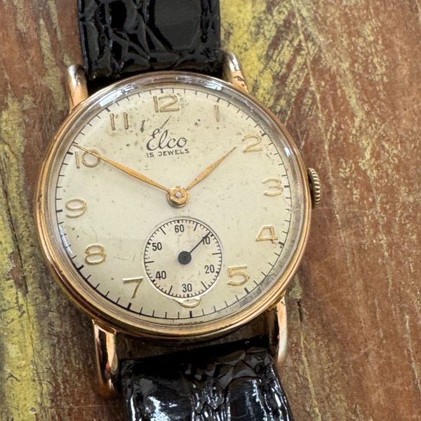 Elco Gold Plated Gents Watch. Enicar calibre 412 ( 410 ) movement ...