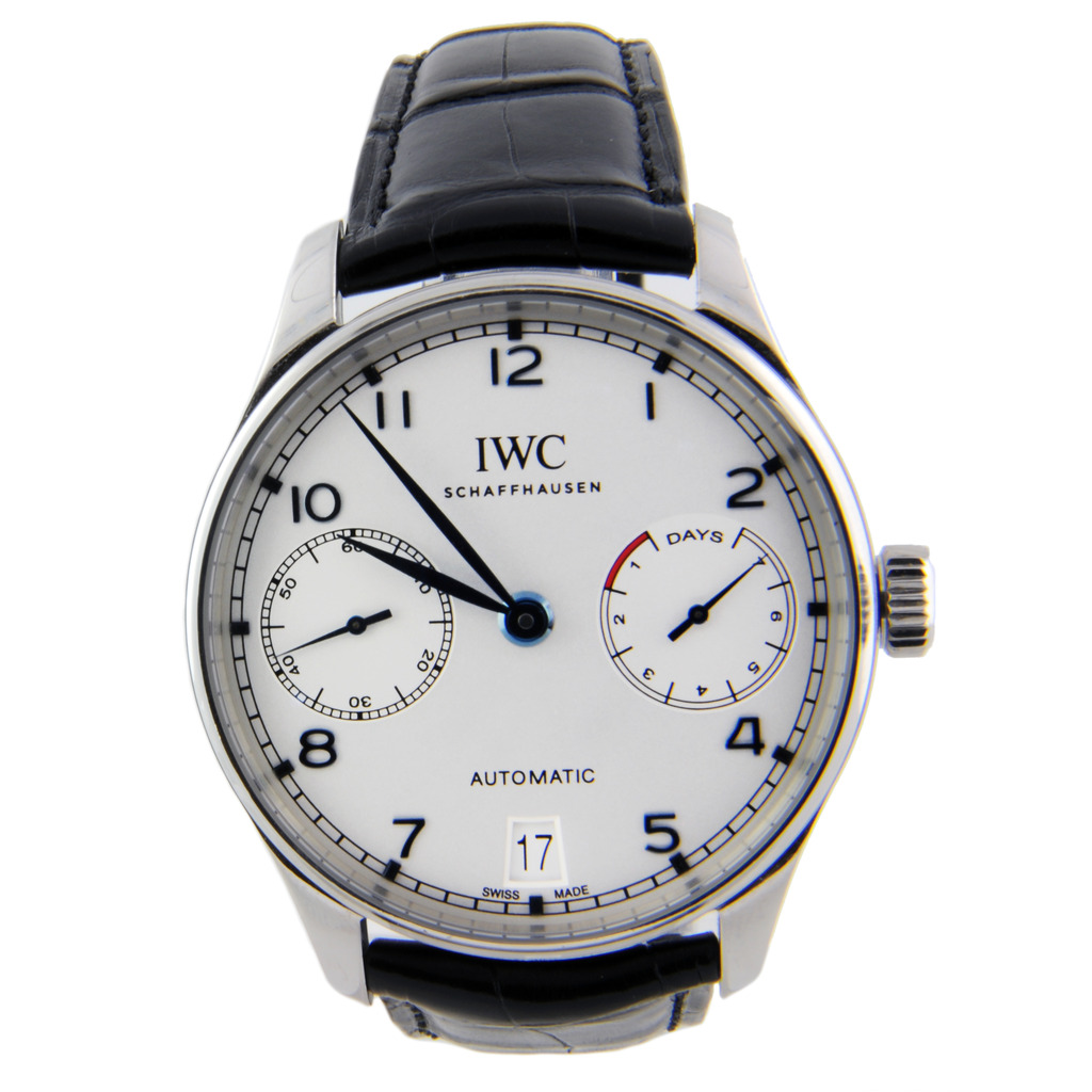 FS: IWC Portuguese Automatic 7 Day IW500705 white and Blue 2016 Mint ...