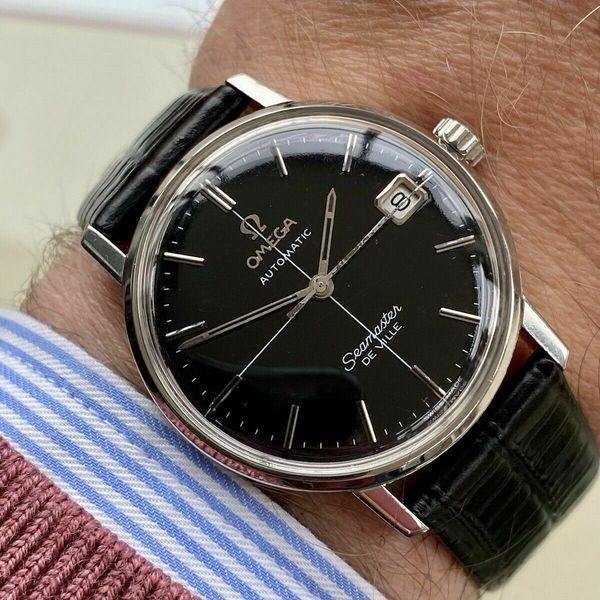 Omega Seamaster De Ville Black Dial Steel Automatic Don Draper vintage ...